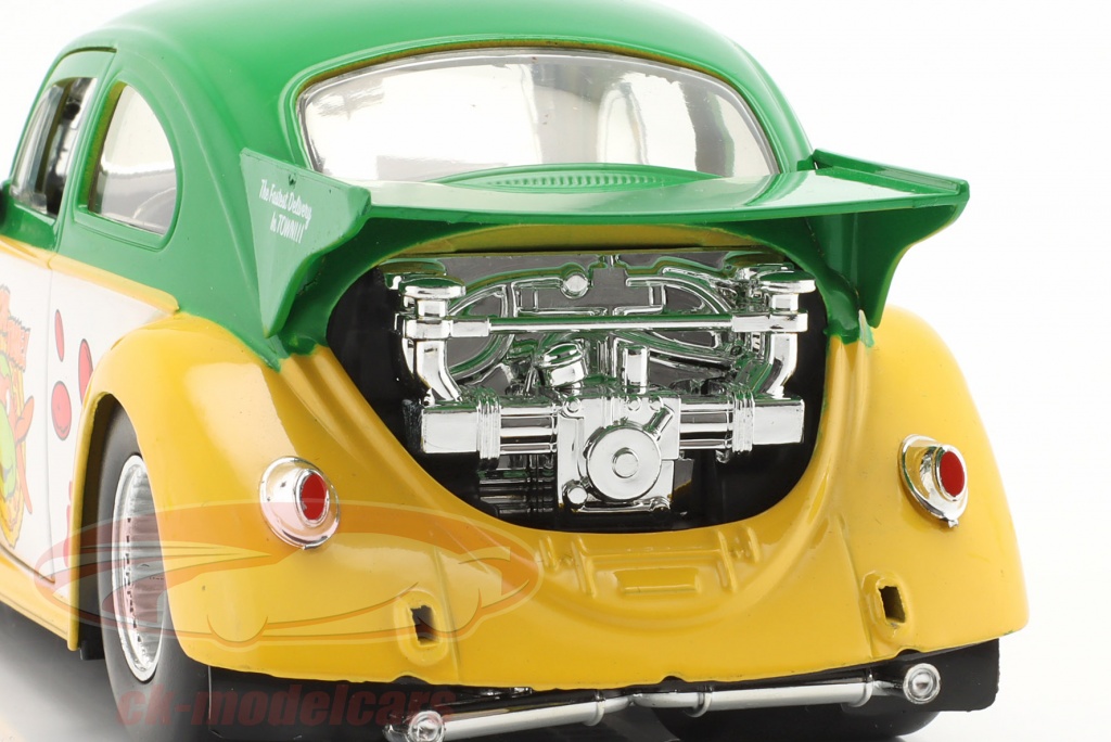 Jadatoys 1:24 Volkswagen VW Drag Beetle 1959 Insieme a Turtles figura ...