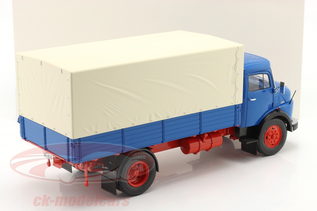 Schuco 1:18 Mercedes-Benz L911 ladvogn Med Planer blå 450044800 model ...