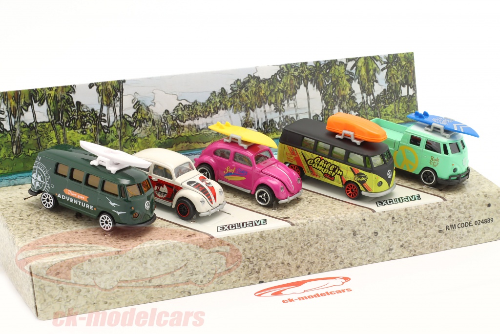 Majorette 1:64 5-Car Set Volkswagen The Originals VW Bulli T1 & VW ...