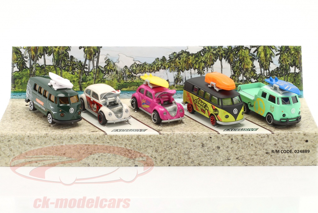 Majorette 1:64 5-Car Set Volkswagen The Originals VW Bulli T1 & VW ...