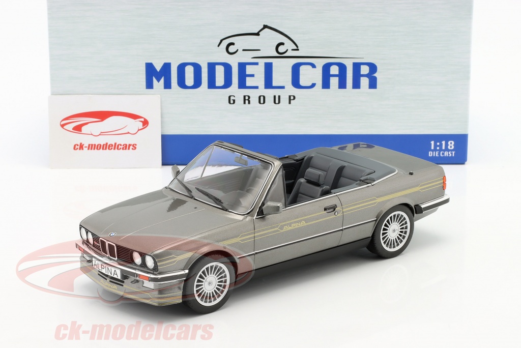Modelcar Group 1:18 BMW Alpina C2 2.7 E30 Convertible year 1986 grey metallic MCG18384 model car ...