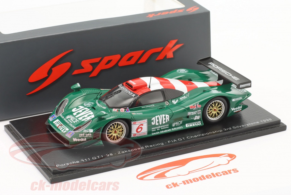 Spark 1:43 Porsche 911 GT1-98 #6 FIA GT-Championship Silverstone 1998 ...