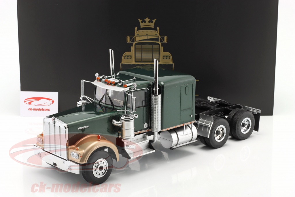 Road Kings 1:18 Kenworth W900 Sattelzugmaschine dunkelgrün / gold metallic RK180124 Modellauto ...
