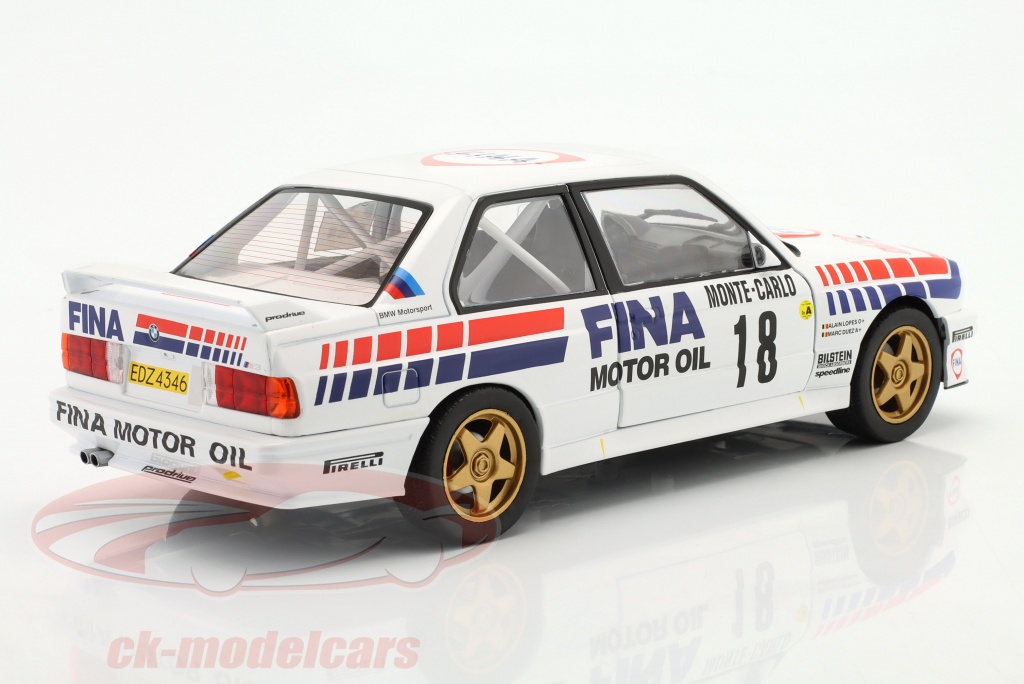 Solido 1:18 BMW M3 (E30) #18 Rally Monte Carlo 1989 M. Duez, A. Lopes ...