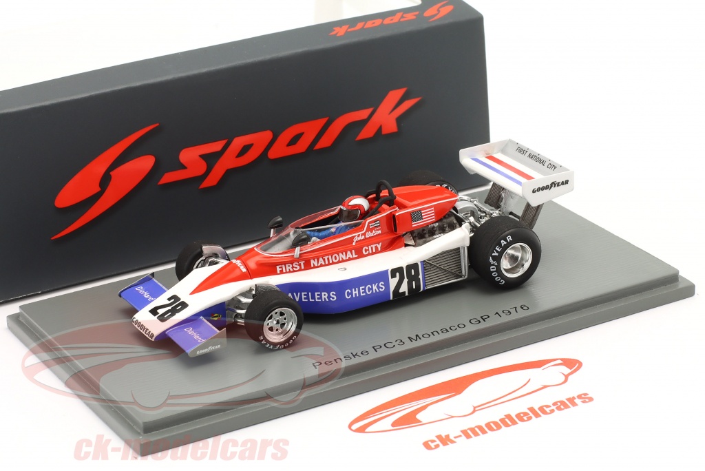 Spark 1:43 John Watson Penske PC3 #28 Monaco GP formule 1 1976 S7224 ...