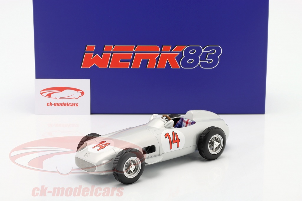 WERK83 1:18 Stirling Moss Mercedes-Benz W196 #14 2nd Belgium GP formula 1 1955 W1801804 model ...
