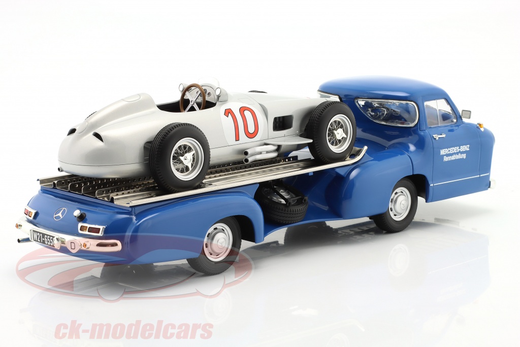 WERK83 1:18 Set: Mercedes-Benz racing transporter blue Wonder with ...