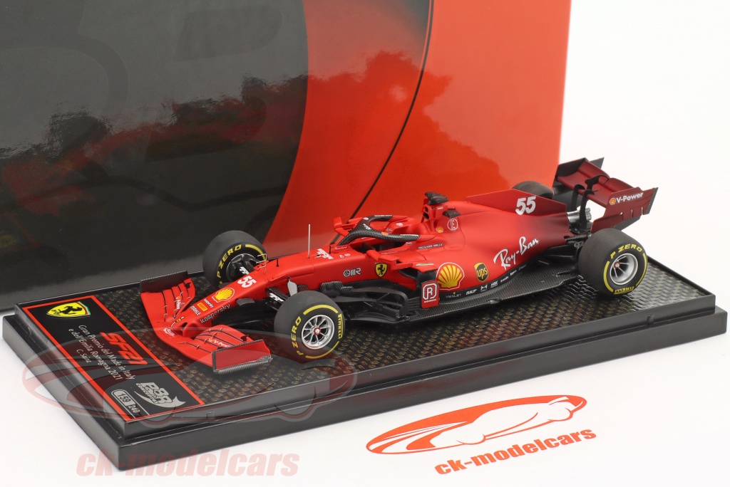 BBR Models 1:43 Carlos Sainz Jr. Ferrari SF21 #55 Emilia-Romagna GP ...