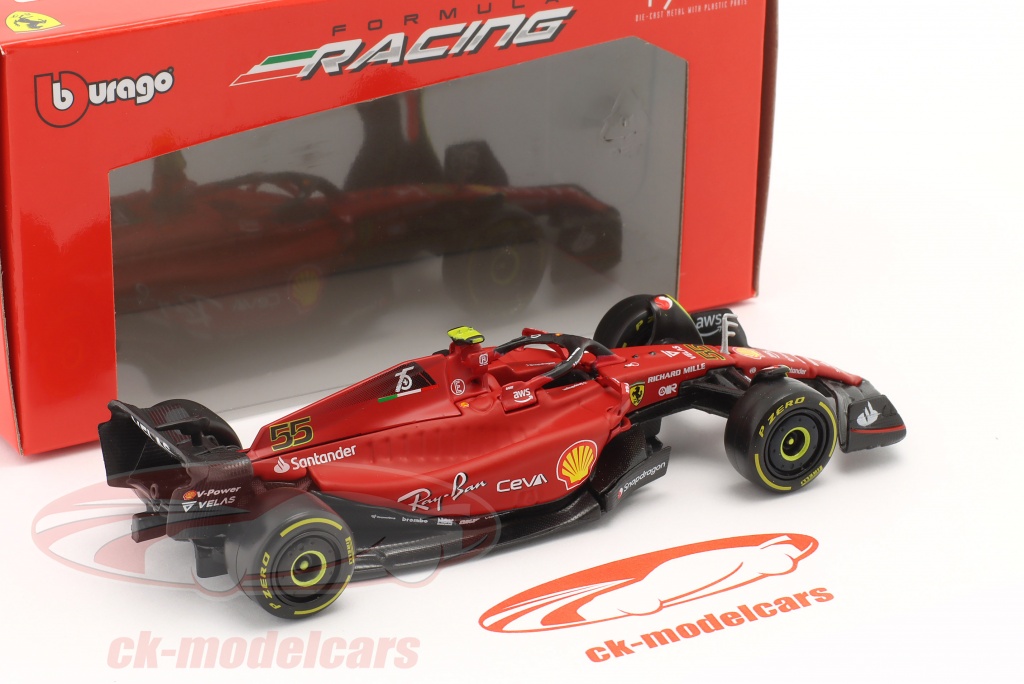 Bburago 1:43 Carlos Sainz Jr. Ferrari F1-75 #55 方式 1 2022 18-36832 #55 ...