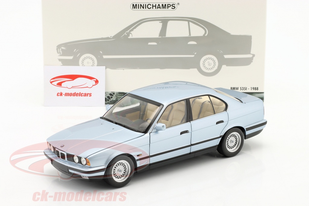Minichamps 1:18 BMW 535i (E34) year 1988 light blue metallic 100024007 ...