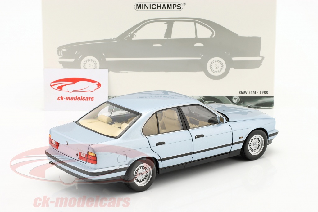 Minichamps 1:18 BMW 535i (E34) year 1988 light blue metallic 100024007 ...
