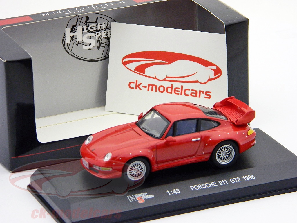 HighSpeed 1:43 Porsche 911 GT2 1996 red HF9228S model car HF9228S 763116922856