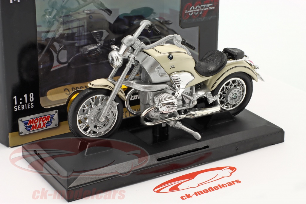 MotorMax 1:18 BMW R 1200 C Film James Bond - Tomorrow Never Dies (1997) beige 79845 model bil ...