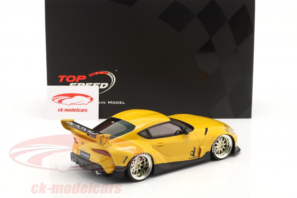 True Scale 1:18 Pandem Toyota GR Supra V1.0 2019 黄色 TS0357 模型 汽车 TS0357 ...