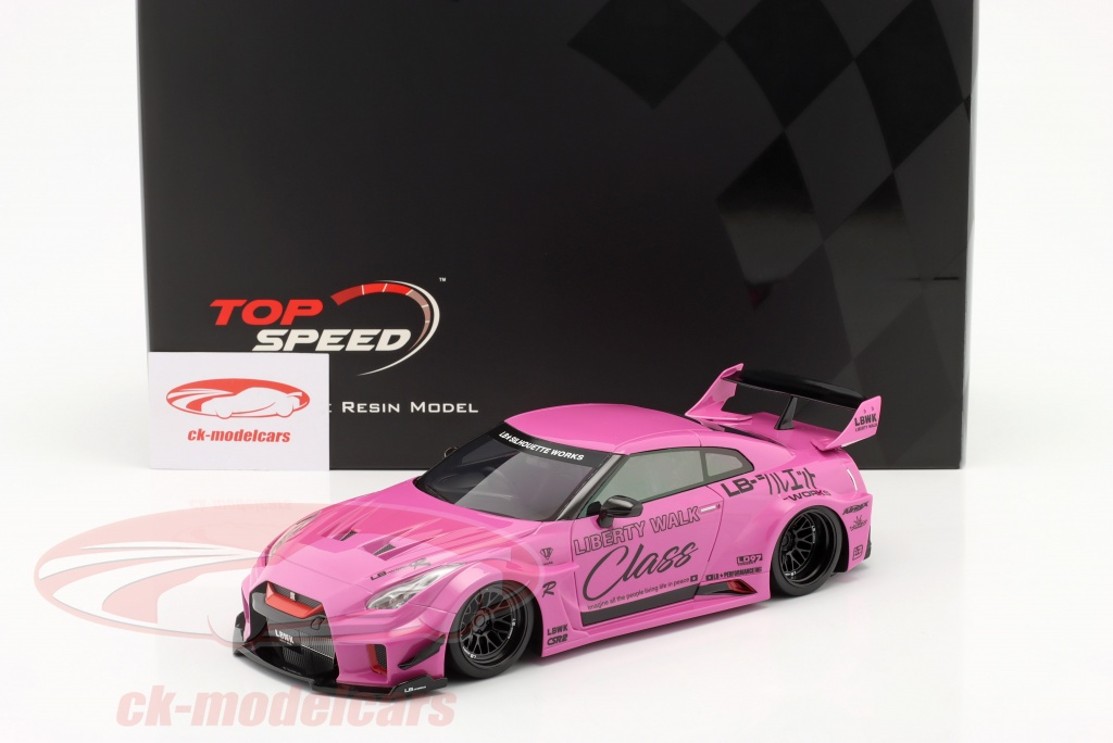 True Scale 1:18 Nissan GT-RR (R35) LBWK Class pink TS0355 model car ...