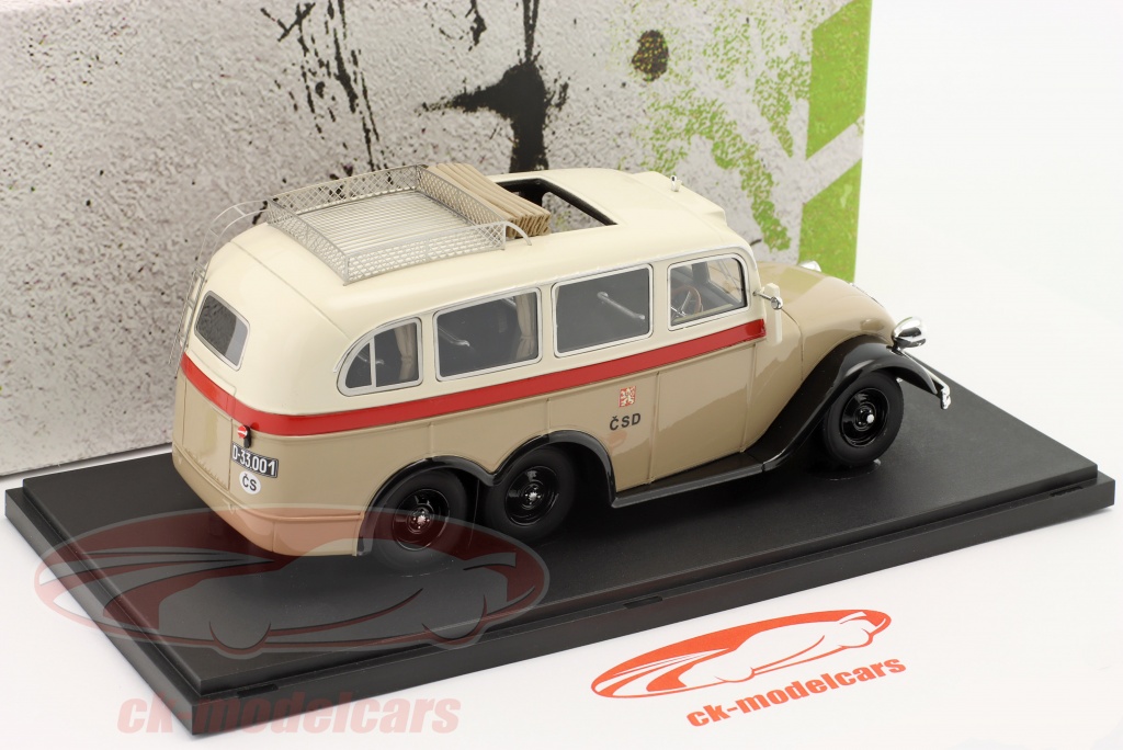 AutoCult 1:43 Tatra T82 bus year 1937 ivory / white / red 10011 model ...