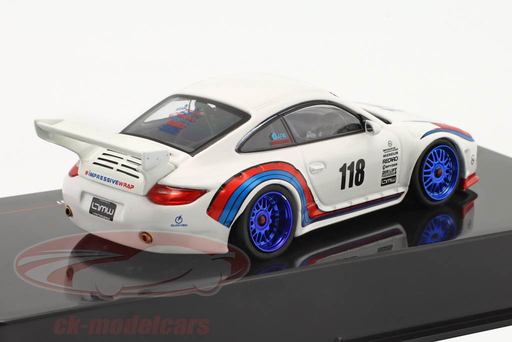 Ixo 1:43 Porsche "Old & New 997" #118 white / blue / red RHD MOC321 ...
