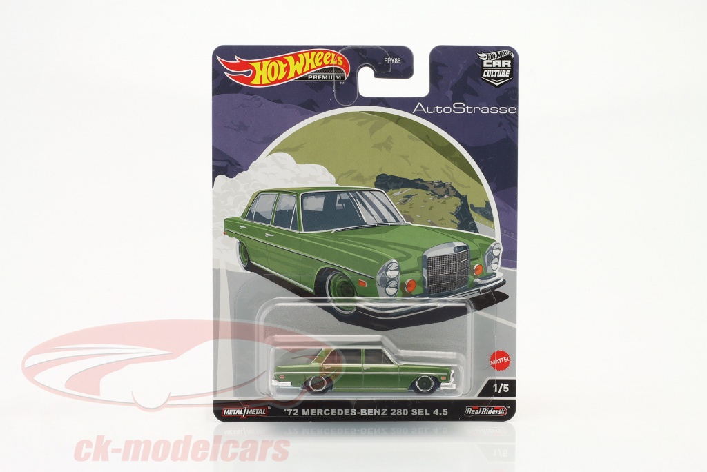 HotWheels 1:64 Mercedes-Benz 280 SEL 4.5 year 1972 green metallic HCK18 ...