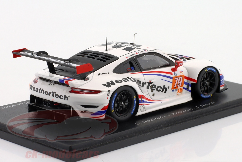Spark 1:43 Porsche 911 RSR-19 #79 24h LeMans 2022 WeatherTech Racing S8651 model bil S8651 ...