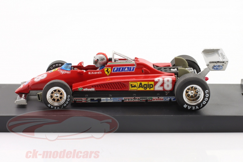 Brumm 1:43 Mario Andretti Ferrari 126C2 #28 3e Italiaans GP formule 1 1982 R288-CH model auto ...