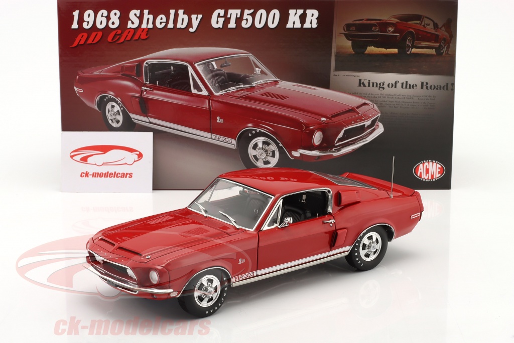 GMP 1:18 Shelby GT500 KR King of the Road 1968 rood A180849 model auto A180849