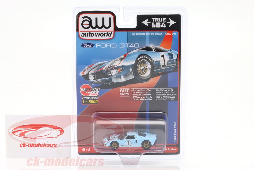 AutoWorld 1:64 Ford GT40 #1 2e 24h LeMans 1966 Miles, Hulme CP7921 ...