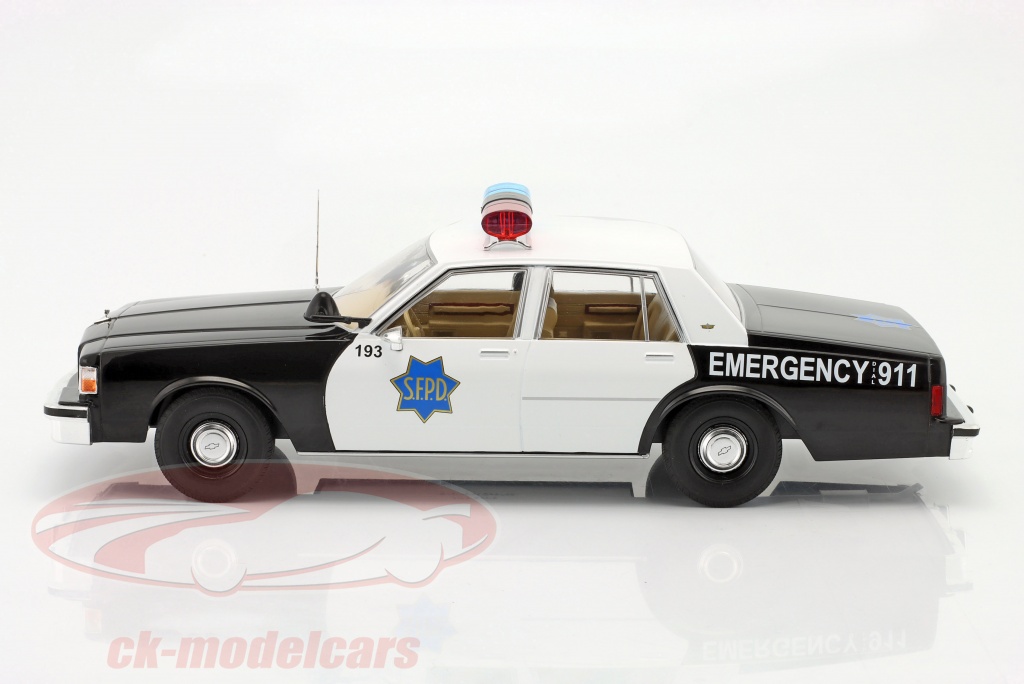 Modelcar Group 1:18 Chevrolet Caprice politie san Francisco zwart / Wit ...