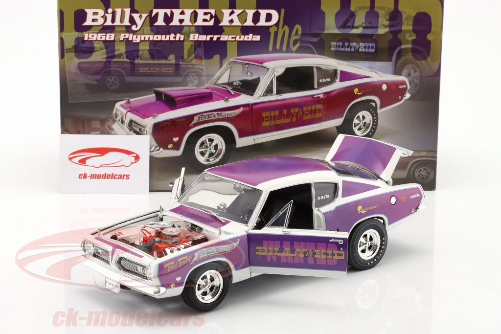 GMP 1:18 Plymouth Barracuda Billy the Kid Construction year 1968 purple ...