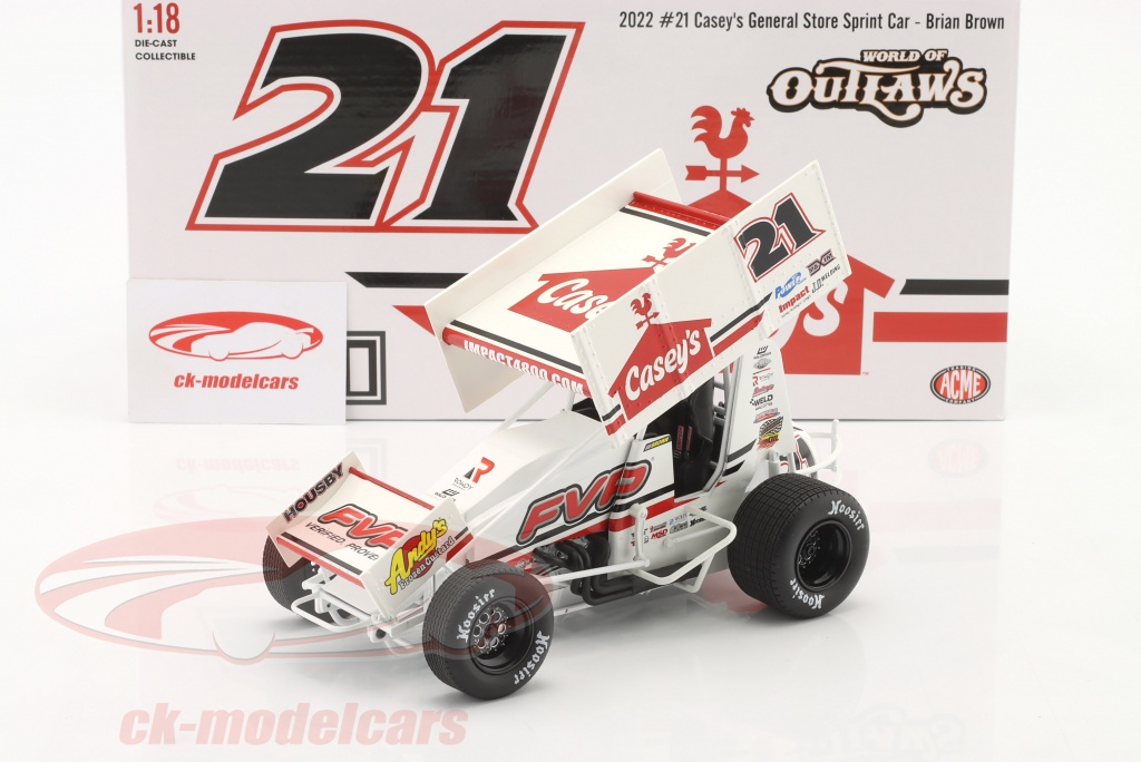 GMP 1:18 Casey's General Store Sprint Car 2022 #21 Brian Brown A1822009 ...