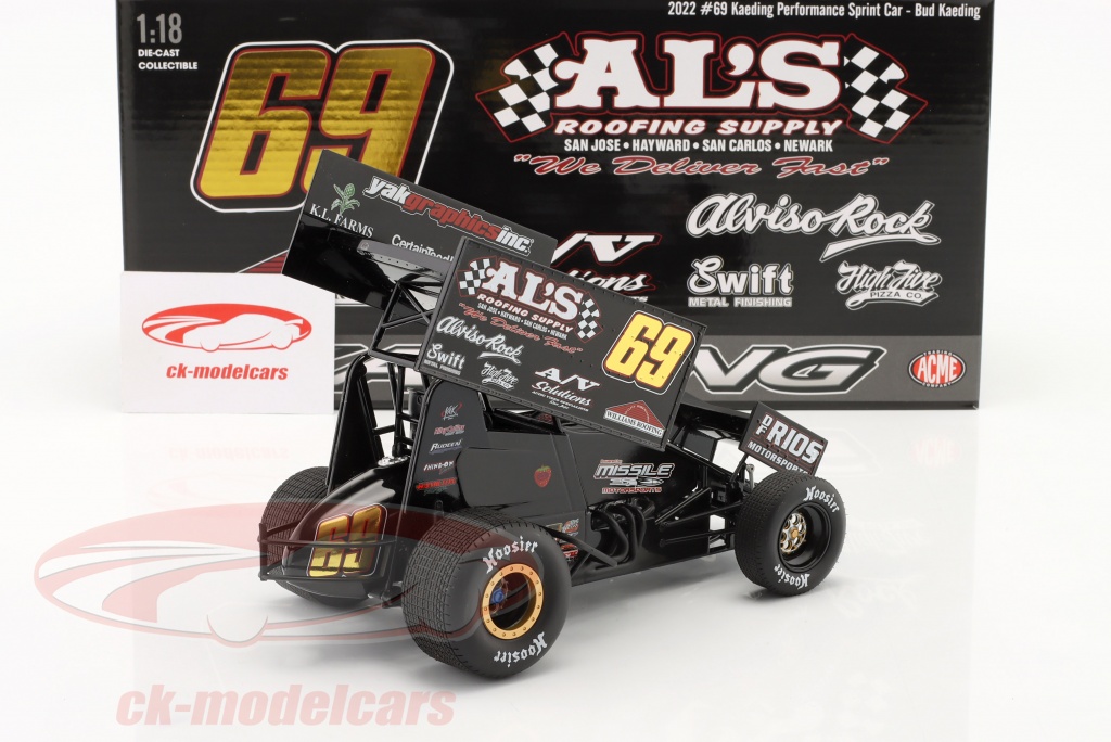 GMP 1:18 Keading Performance Sprint Car 2022 #69 Bud Keading A1822010 ...