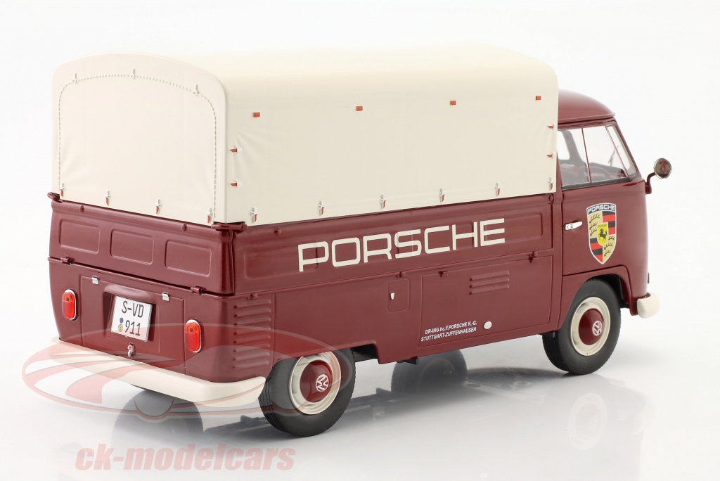 Solido 1:18 Volkswagen VW T1 Pick-Up Porsche Service 1950 dark red ...