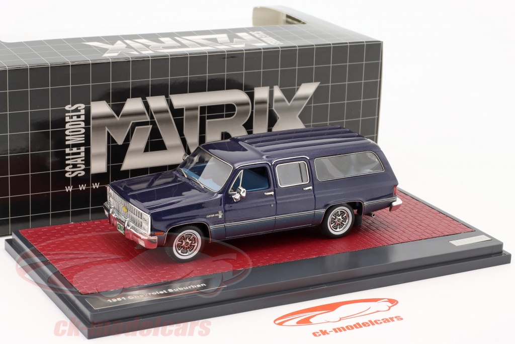 Matrix 1:43 Chevrolet Suburban year 1981 blue metallic MX20302-412 ...
