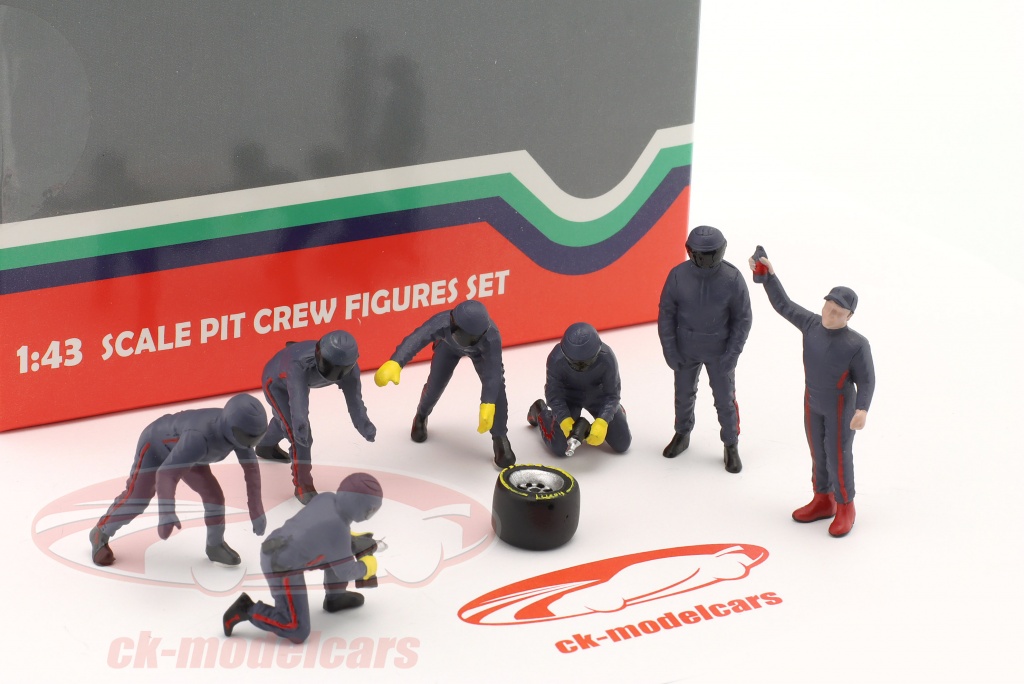 American Diorama 1:43 formula 1 Pit crew figure set #3 team Blue ...