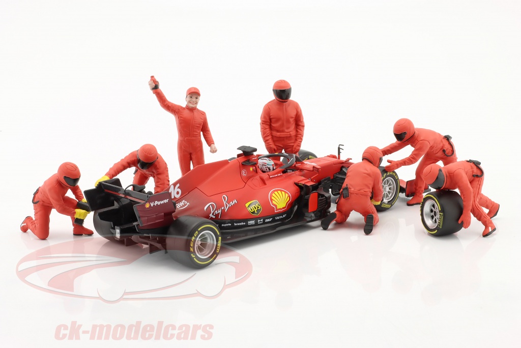 American Diorama 1:18 formule 1 Pit Crew figurenset #3 team Rood ...
