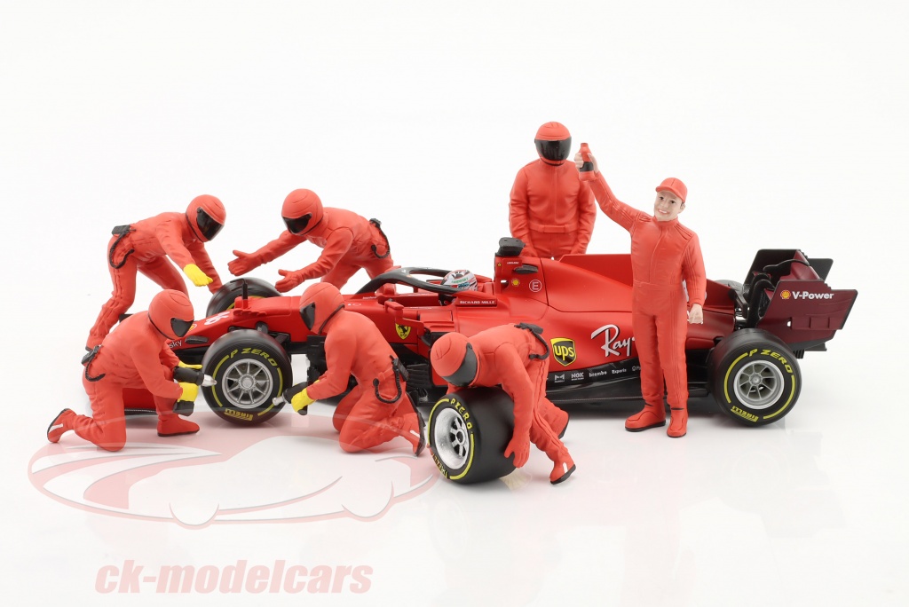 American Diorama 1:18 formule 1 Pit Crew figurenset #3 team Rood ...