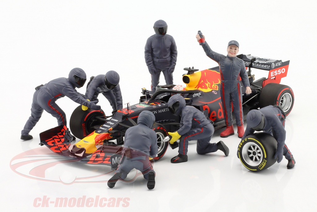 American Diorama 1:18 formula 1 Pit Crew figure set #3 Team Blue AD76558 model car AD76558 ...