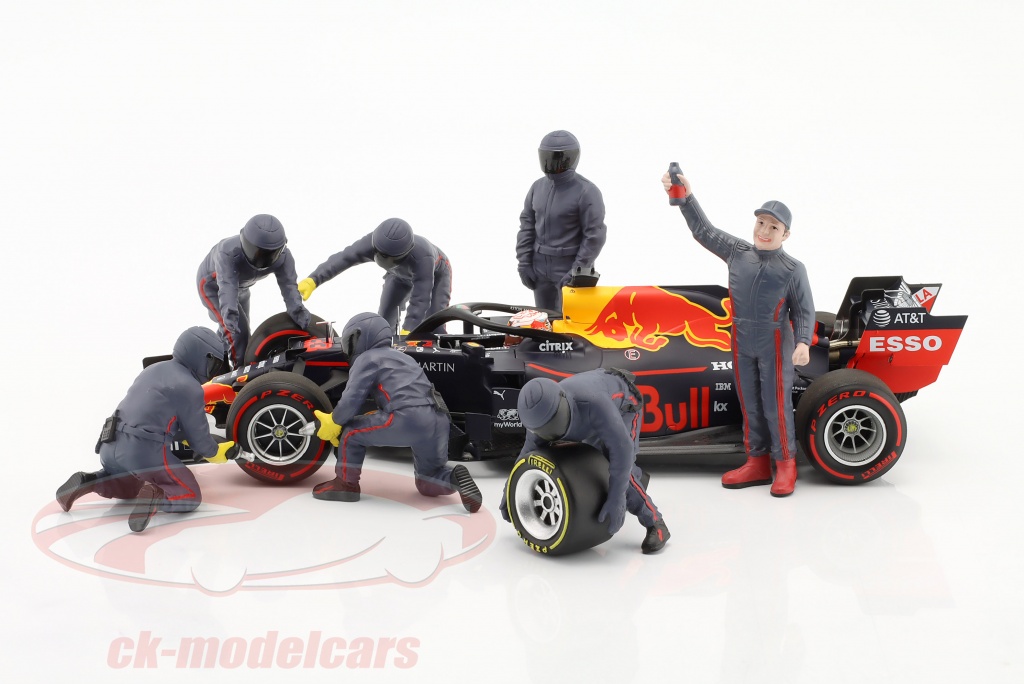 American Diorama 1:18 formula 1 Pit Crew figure set #3 Team Blue ...
