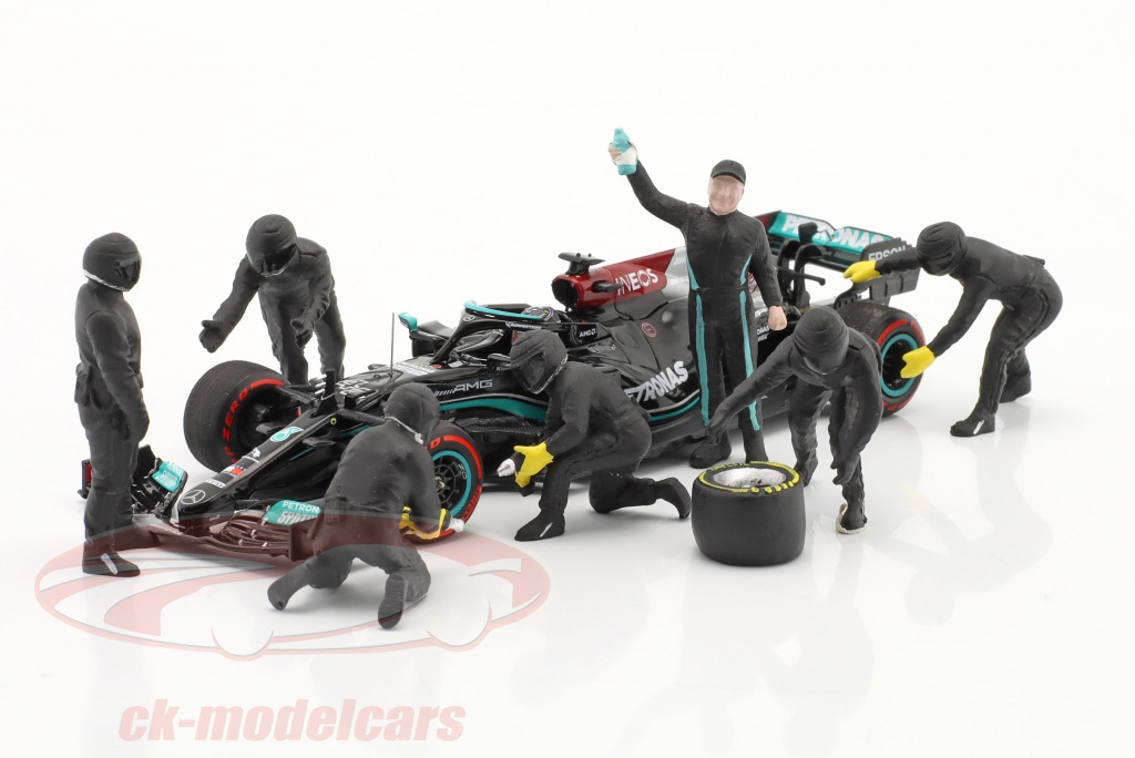 American Diorama 1:43 formula 1 Pit Crew figure set #3 team Black ...