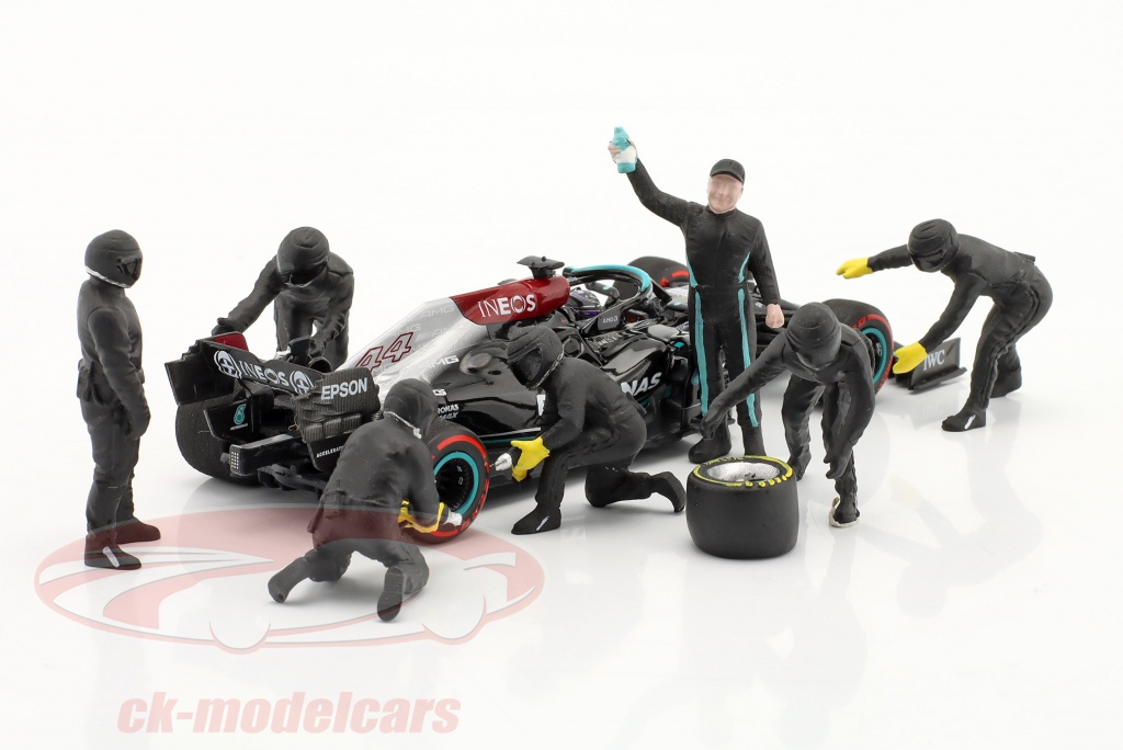 American Diorama 1:43 formula 1 Pit Crew figure set #3 team Black ...