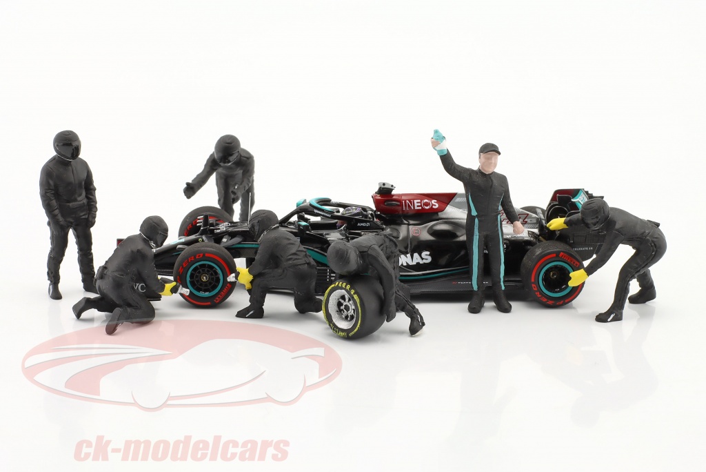American Diorama 1:43 formula 1 Pit Crew figure set #3 team Black ...