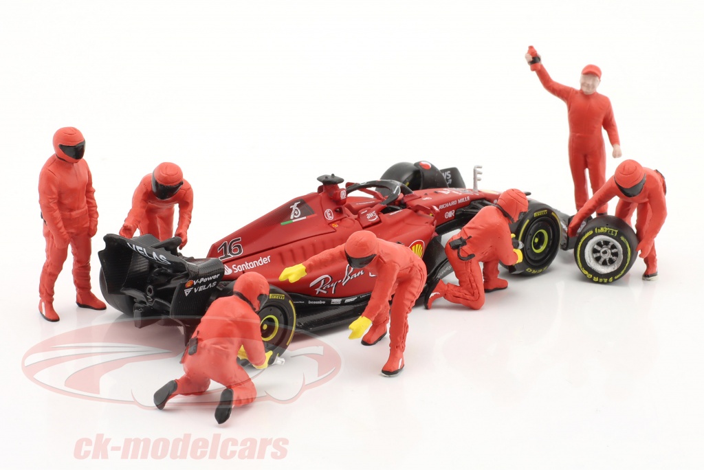 American Diorama 1:43 formule 1 Pit Crew figurenset #3 team Rood ...