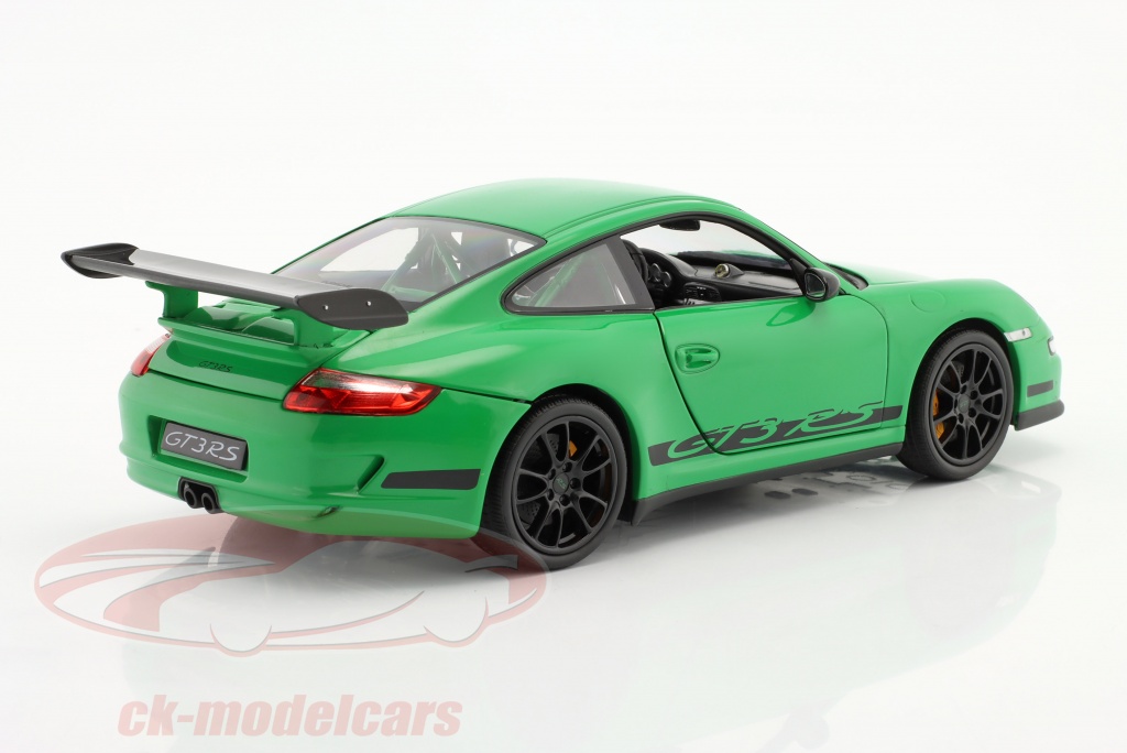 Welly 1:18 Porsche 911 (997) GT3 RS Baujahr 2007 grün / schwarz 18015gn Modellauto 18015gn ...