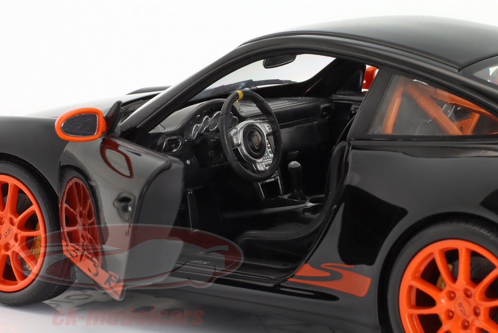 Welly 1:18 Porsche 911 (997) GT3 RS zwart / oranje 18015W model auto 18015W 4891761180157