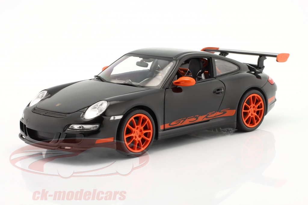 Welly 1:18 Porsche 911 (997) GT3 RS Black / Orange 18015W model car 18015W 4891761180157