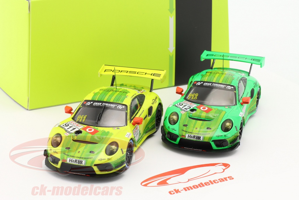 Ixo 1:43 Porsche 911 GT3 R #911 & #912 Manthey Grello 2 Car Set VLN ...