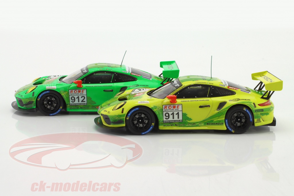 Ixo 1:43 Porsche 911 GT3 R #911 & #912 Manthey Grello 2 Car Set VLN ...