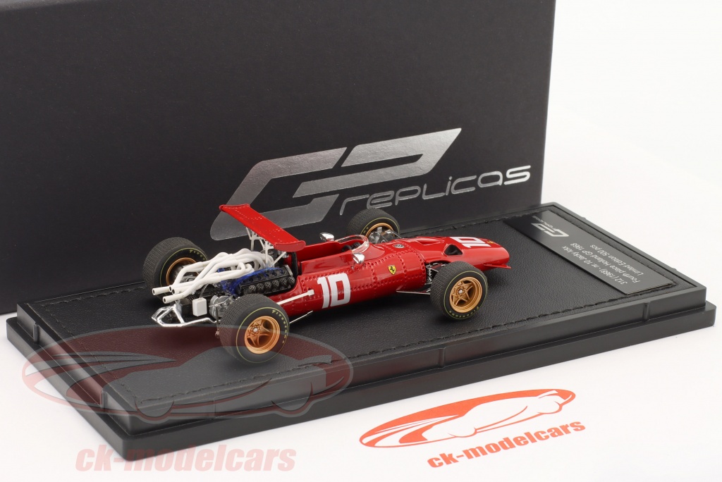 GP Replicas 1:43 Jacky Ickx Ferrari 312 #10 4e Nederlands GP formule 1 1968 GP43-032C model auto ...