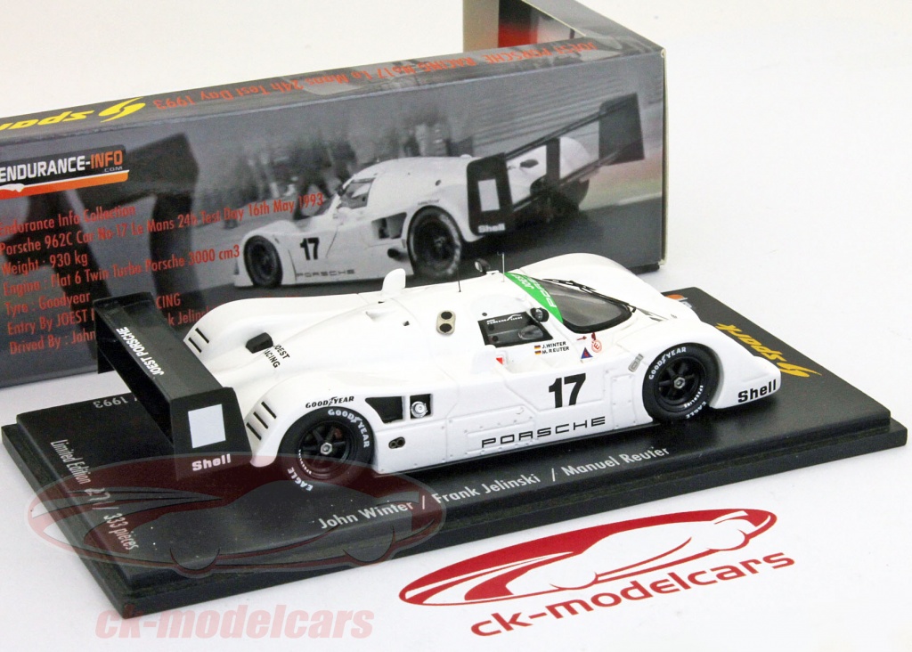 Spark 1:43 Porsche 962C #17 Joest Racing Test LeMans 16th Mai 1993 ...