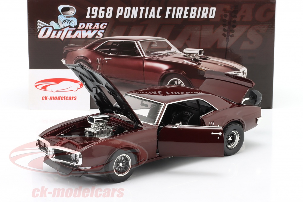 GMP 1:18 Pontiac Firebird Drag Outlaw year 1968 maroon metallic ...