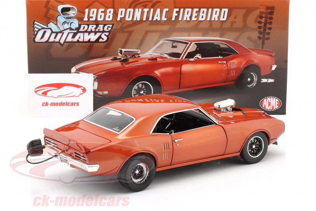 GMP 1:18 Pontiac Firebird Drag Outlaw Année de construction 1968 orange ...